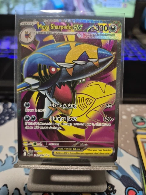 POKÉMON TCG MEGA Sharpedo Ex 113/094 Phantasmal Flames Ultra Rare Full ...