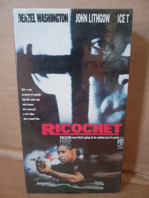 RICOCHET VHS ACTION Denzel Washington John Lithgow Ice T HBO Video New ...