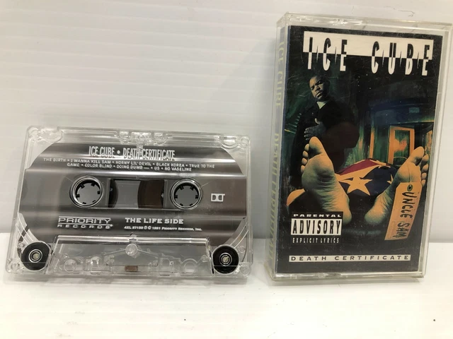 ICE CUBE - Death Certificate (Cassette, 1991, Priority Records) $49.95 ...