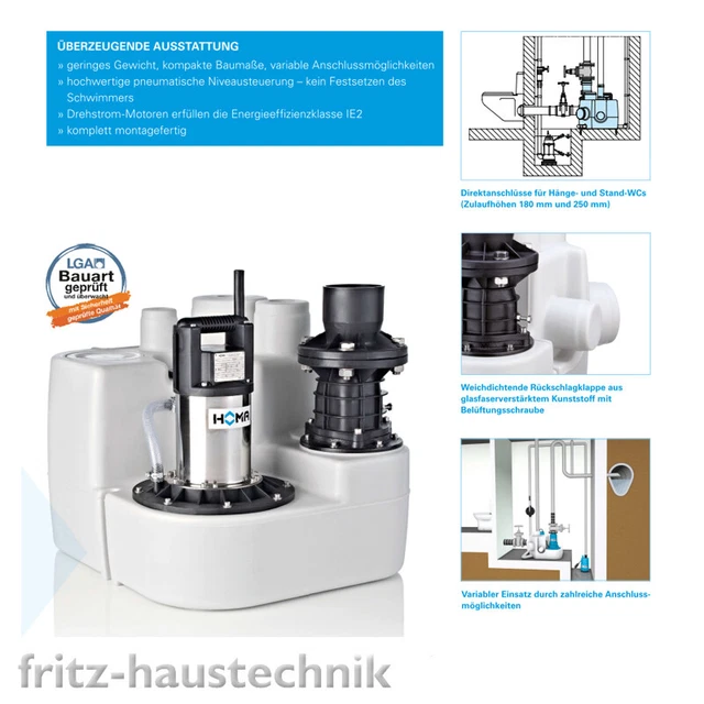 SYSTÈME DE LEVAGE de toilettes Homa Sanistar C102 W système de levage ...