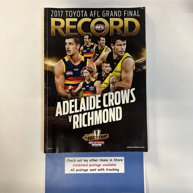 2017 AFL GRAND Final Football Record Adelaide Crows Vs Richmond Tigers ...