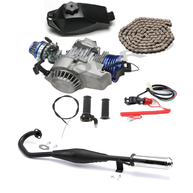 BIG BORE 2 Stroke 49cc 50cc Engine Motor Exhaust Kit Mini Dirt Bike ATV ...