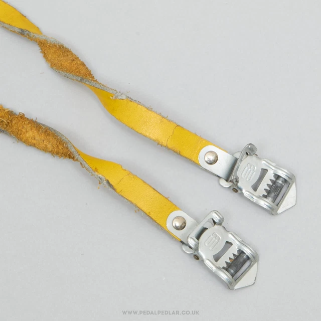 SABA TOE CLIP Straps - Yellow VTG L'Eroica 70s/80s - Pedal Cage Bike ...