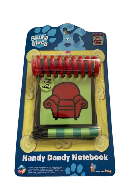 VIACOM BLUES CLUES Handy Dandy Notebook Take A Long Clue Game RARE 1998 ...