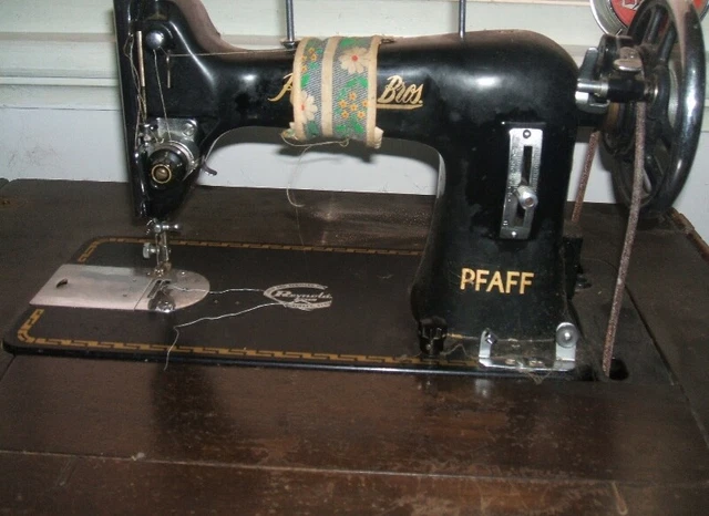 VINTAGE SEWING MACHINE rare old Pfaff in Singer cabinet off grid $175. ...