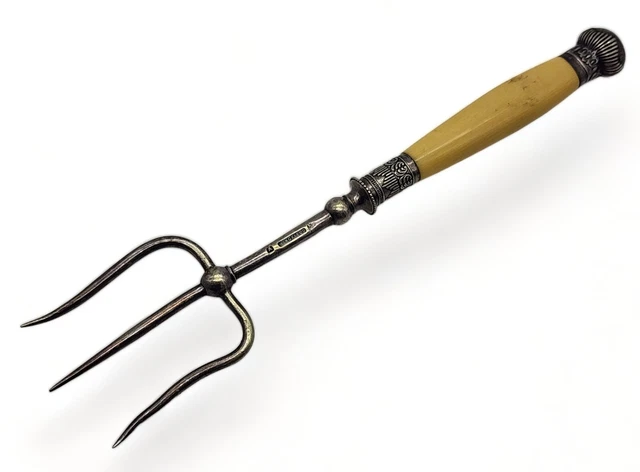 ANTIQUE WINGFIELD SILVER Plate Three Tong Triton Serving Fork £44.77 ...