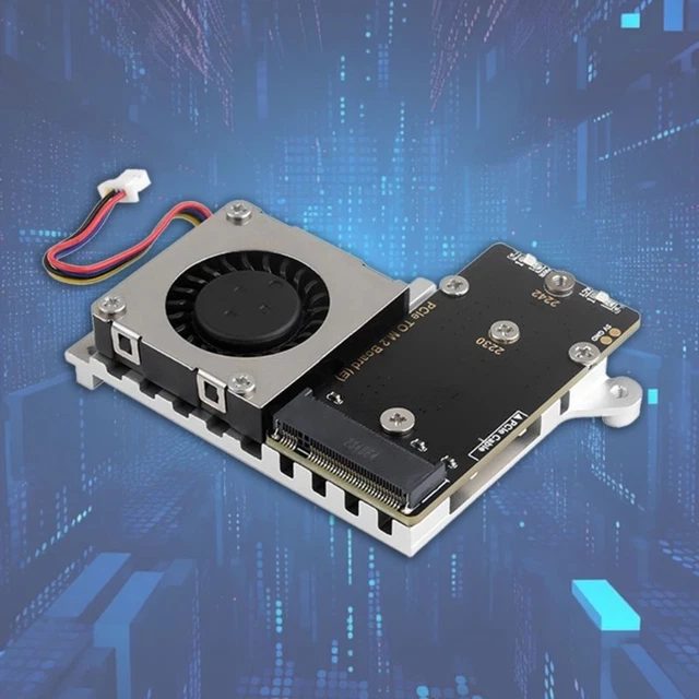 PCIE TO M.2 NVMe SSD Expansion HAT with Active Cooling for Raspberry Pi ...