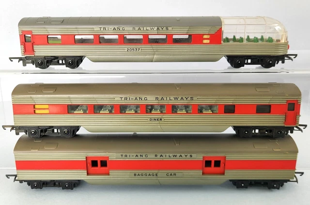 OO GAUGE TRI-ANG Transcontinental - Observation Coach / Baggage Car ...