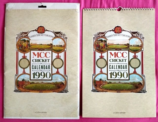 LORDS CRICKET GROUND, MCC Cricket Calendar 1990, with Original Envelope, VGC. £4.95 - PicClick UK