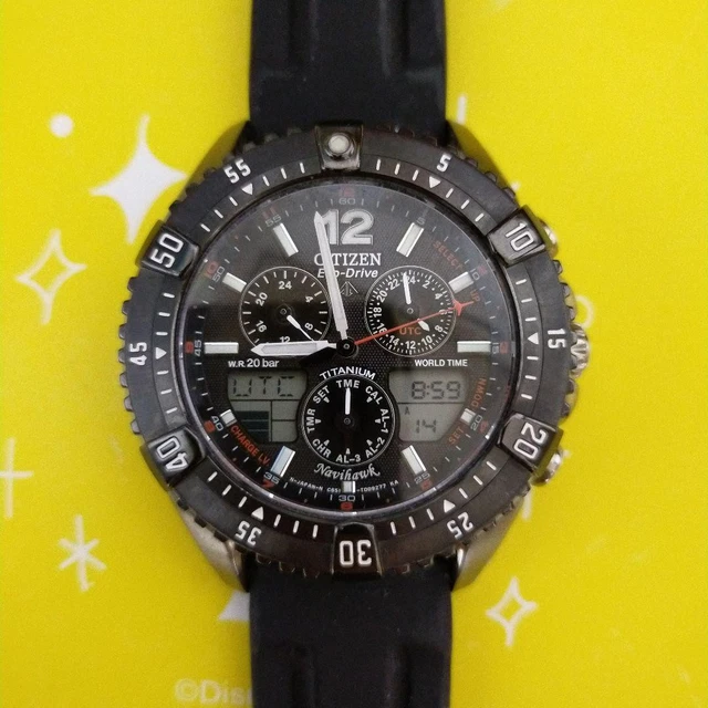 CITIZEN PROMASTER NAVIHAWK Eco-Drive Radio-Controlled Titanium 20ATM ...