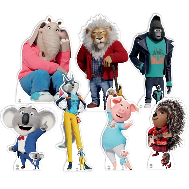 SING 2 OFFICIAL Cardboard Cutouts Set of 7 Lifesize Standees with Seven ...