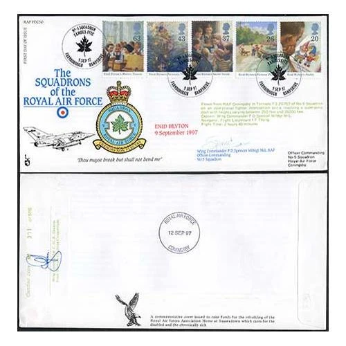 RAFFDC50 THE SQUADRONS of the RAF Enid Blyton Signed P.D. Spencer £5.75 ...