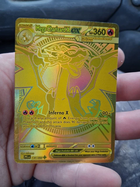 POKEMON TCG PHANTASMAL Flames Mega Charizard X EX 130/094 - Gold Mega ...