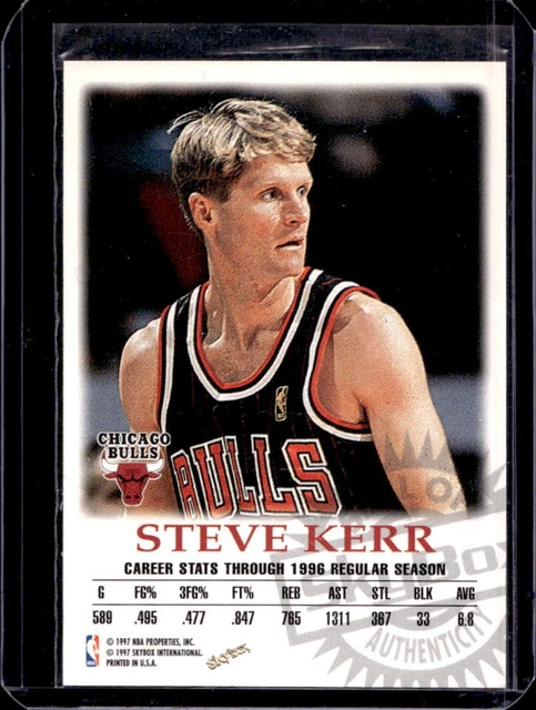 1997-98 SKYBOX PREMIUM Steve Kerr Autographics Auto Autographe Chicago ...