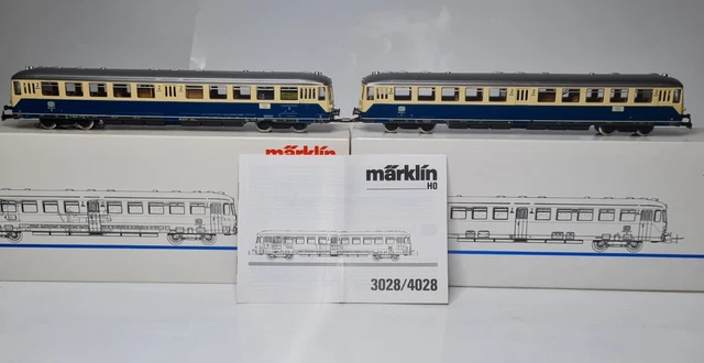 MÄRKLIN H0 3028 Triebwagen BR 515 plus 4028 Steuerwagen BR 815 ...