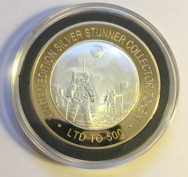 MOON LANDING 43 mm "SILVER STUNNER" TOKEN/COIN, C.O.A. 500 Made $50 at ...
