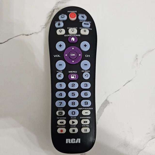 RCA UNIVERSAL REMOTE Model RCR414BHE Platinum Pro Backlit Keys Stream ...
