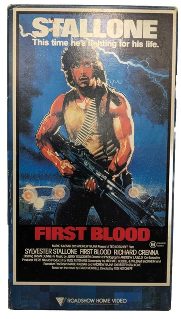 FIRST BLOOD RAMBO Sylvester Stallone Video VHS PAL Card Cover Vintage ...