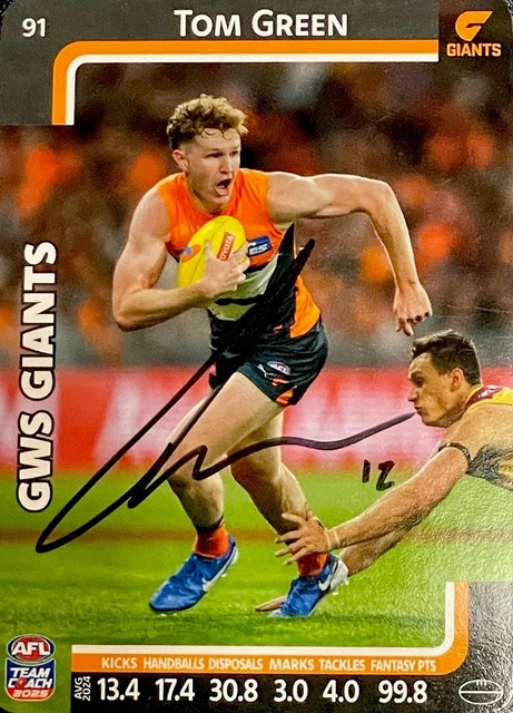 AFL 2025 SIGNED Team Coach Tom Green GWS Greater Western Sydney Giants ...