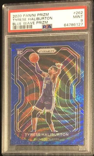 2020-21 PANINI PRIZM Tyrese Haliburton Blue Wave Prizm Rookie RC PSA 9 ...