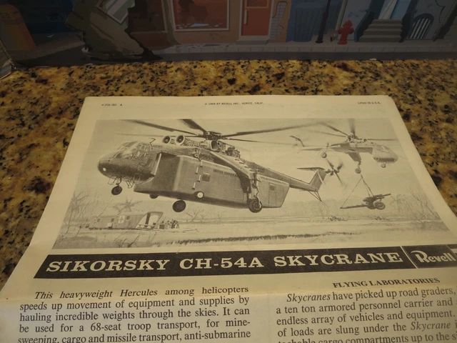 MODEL KIT INSTRUCTIONS Sikorsky Ch-54A Skyrane Revell 1969 $5.99 ...