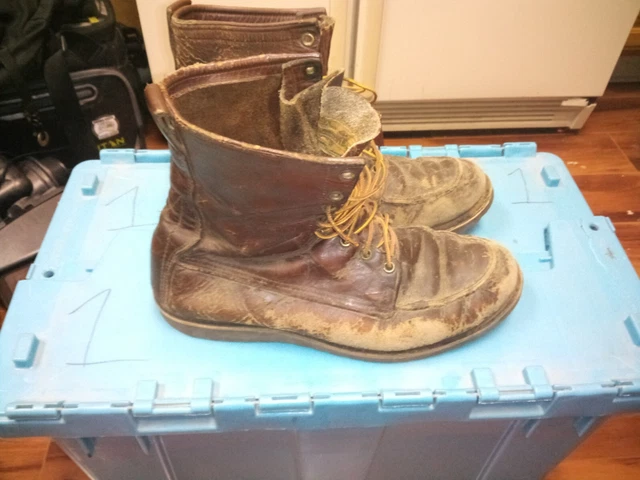 VINTAGE RED WING Irish Setter Line Leather Work Boots (Soles 12.5" Long ...