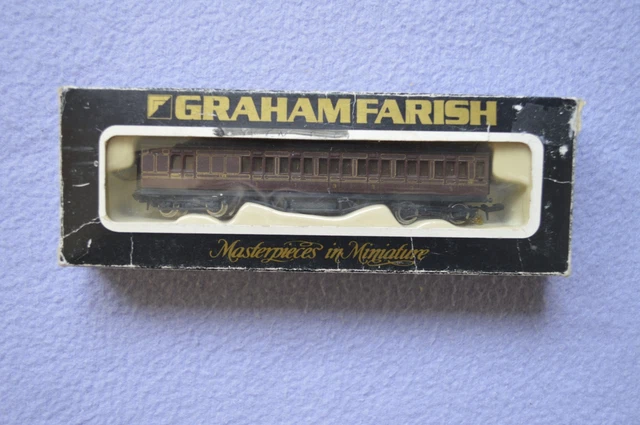 GRAHAM FARISH N Gauge No 0636 57ft Brake End Coach Mainline LMS - boxed ...
