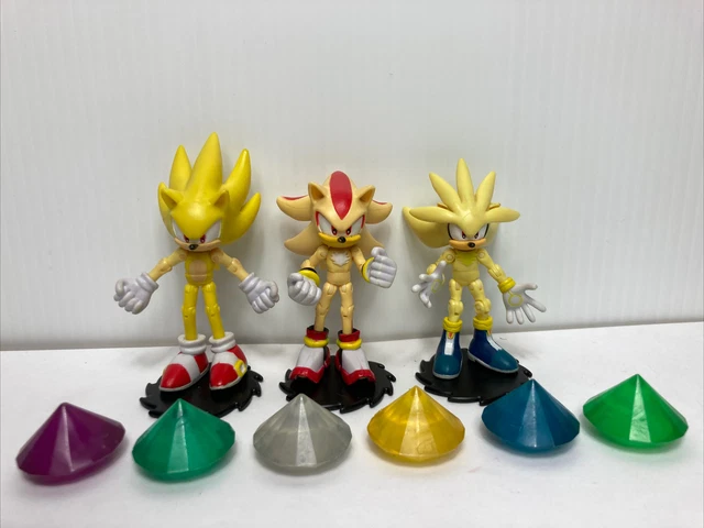 SONIC THE HEDGEHOG SUPER PACK 6 CHAOS EMERALDS Jaswares Sonic Silver ...
