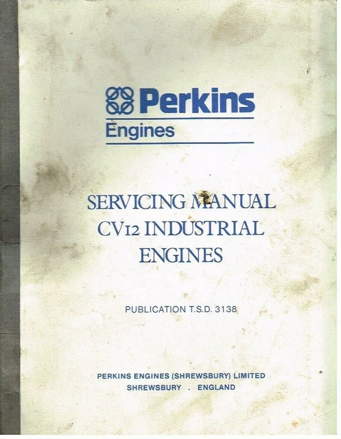 PERKINS (EX-ROLLS ROYCE) Cv12 Industrial Diesel Engine Factory Service ...