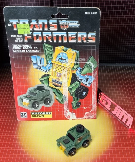 VINTAGE HASBRO TRANSFORMERS G1 Mini Autobot Brawn Complete w/Backing ...
