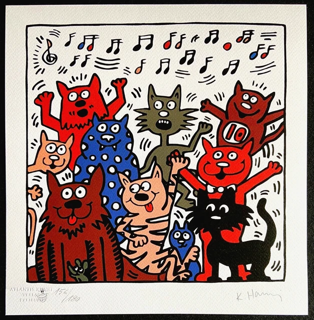 KEITH HARING LITHOGRAPH COA Signed In Pen [Takashi Murakami, Yayoi ...