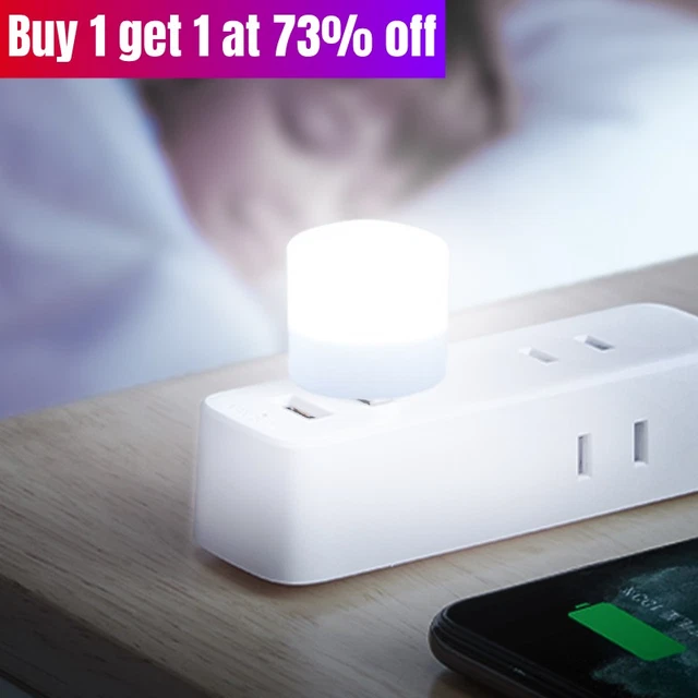 5X USB PORTABLE LED Mini Night Reading Light Small Round Lamp Computer ...