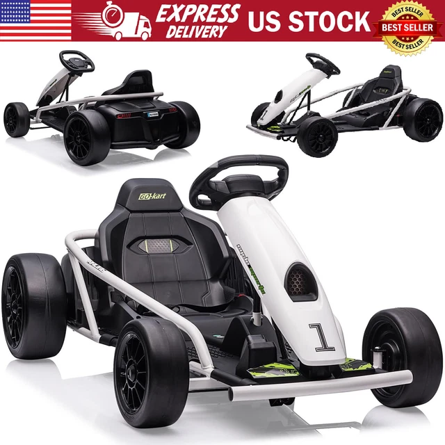 24V GO KART for Kids Drifting Car Electric Ride on Toy 9Ah Battery 300W ...