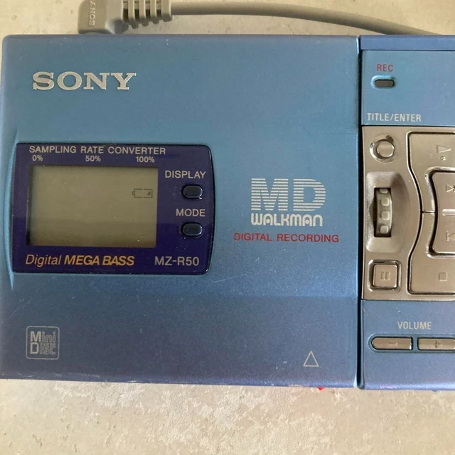 SONY MZ-R50 BLUE Minidisc MD Walkman Player Digital Recorder Not Tested ...