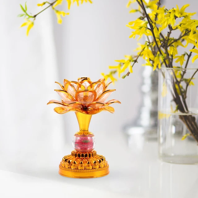 FLOWER LAMP FOR Worship Led Lotus Buddhist Supply Supplies Decoration £ ...