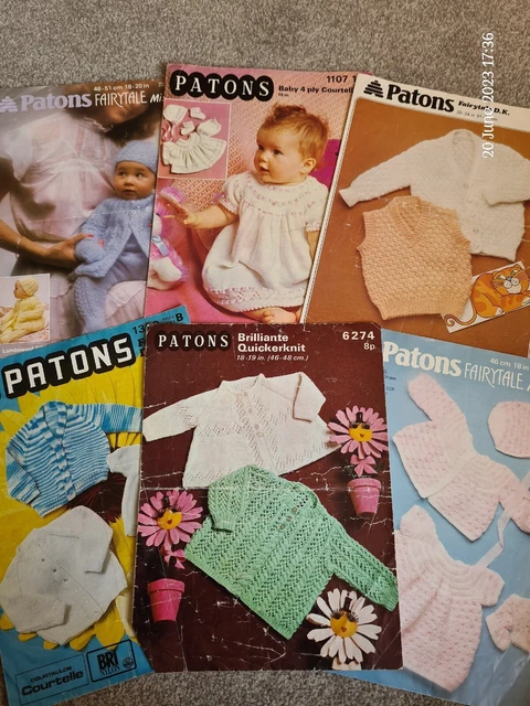 VINTAGE PATONS BABY Knitting Pattern Bundle £4.50 - PicClick UK