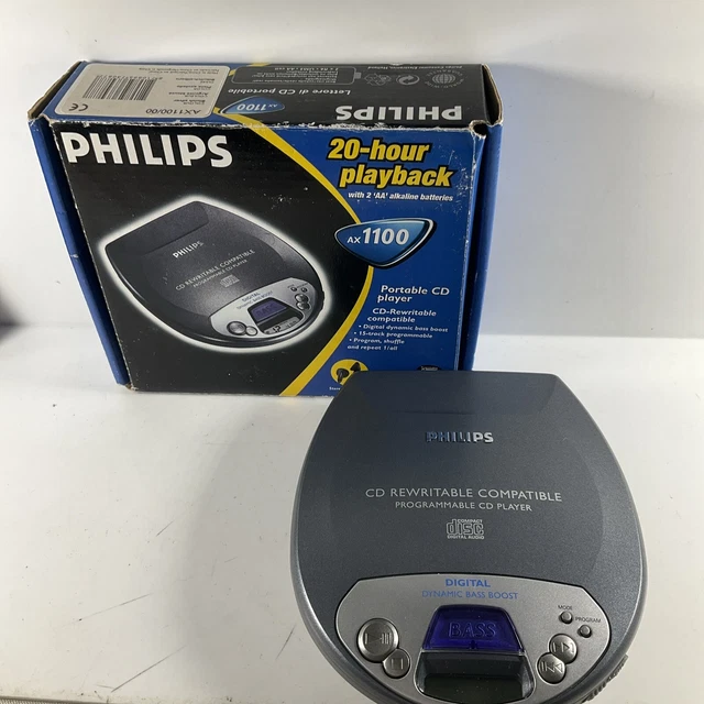 PHILIPS AX1100/00 PORTABLE CD Player CD - Tested Working- Boxed ...