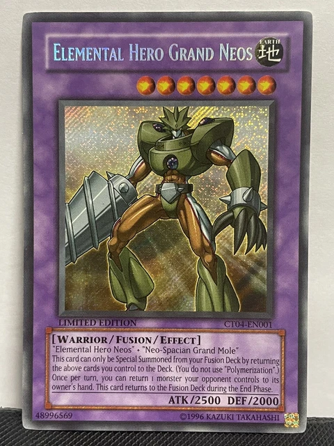 YUGIOH ELEMENTAL HERO Grand Neos CT04-EN001 Secret Rare LP/NM $8.34 ...