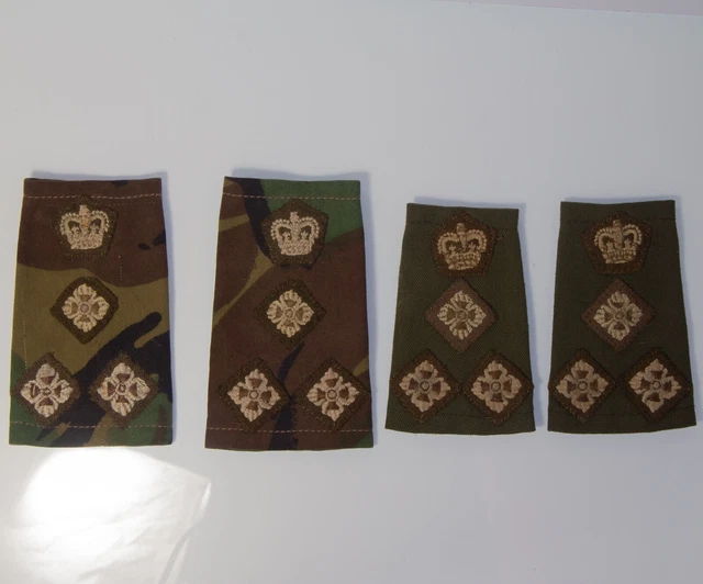 WW1 BRITISH ARMY Officers CLOTH Insignia Crown Pips Rank of Major Set ...