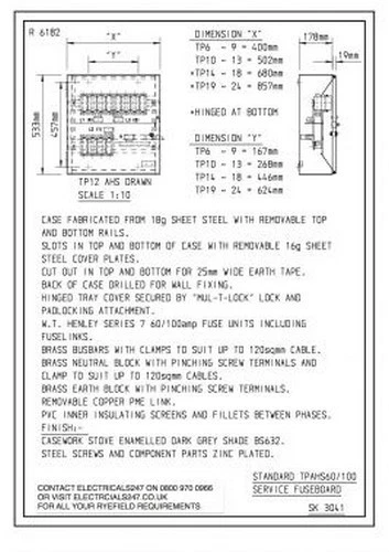 RYEFIELD TPN 9 Way Board 100A Fuse Units TP9AHS100 £1,794.51 - PicClick UK