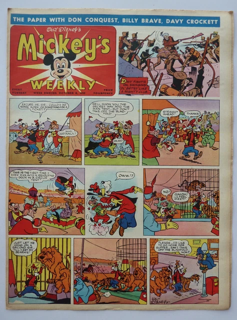 MICKEY MOUSE WEEKLY - 8 October 1955 - Walt Disney UK Comic Oldhams ...