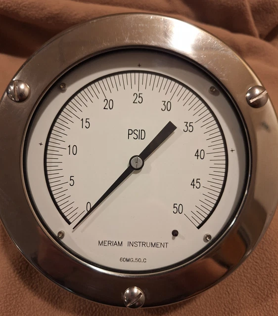 NEW MERIAM Z1126FF-BM DIFFERENTIAL PRESSURE GAUGE - 0- 50 psid - NACE ...