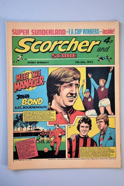 VINTAGE BRITISH FOOTBALL Comic, Scorcher and Score, 7 July 1973 £4.50 ...