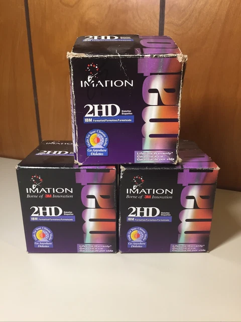 VINTAGE IMATION 2HD IBM formattato 1,44 MB 3,5"" Floppy Disk 61 Totale ...