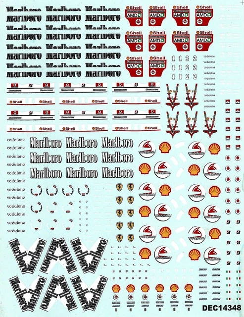 DECALCOMANIE DECALS 1/43 Colorado Ferrari vodafone Marlboro F1 EUR 15 ...