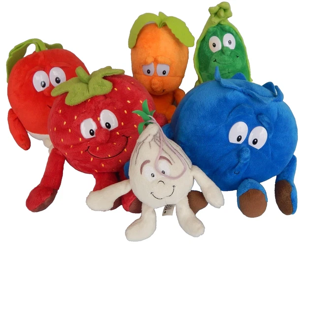 GOODNESS GANG PLUSH Soft Toy Bundle x6 Pea Carrot Radish Blueberry ...