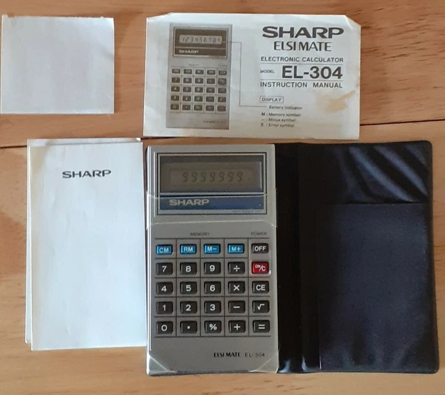 SHARP EL-304 ELSI Mate Calculator with Original Case & Manual Rare £23. ...