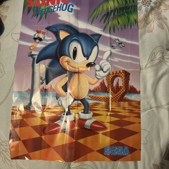 SONIC THE HEDGEHOG Poster Sega Mega Drive Double Sided £10.79 - PicClick UK