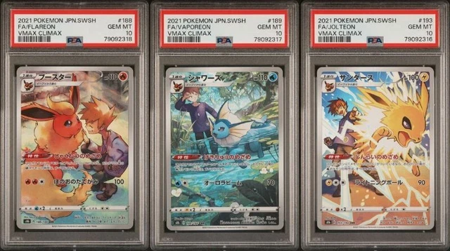 PSA 10 FLAREON Vaporeon Jolteon Sequential set Pokemon VMAX Climax ...