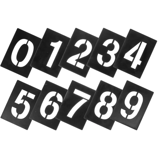 DIGITAL TEMPLATE PVC0-9 Number Stencils Small Numbers for Spray Paint £ ...